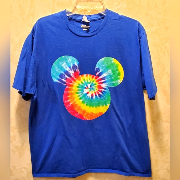 Disney | Tops | Disney Womens Ss Cotton Shirt Wtye Dye Mouse Head Size ...